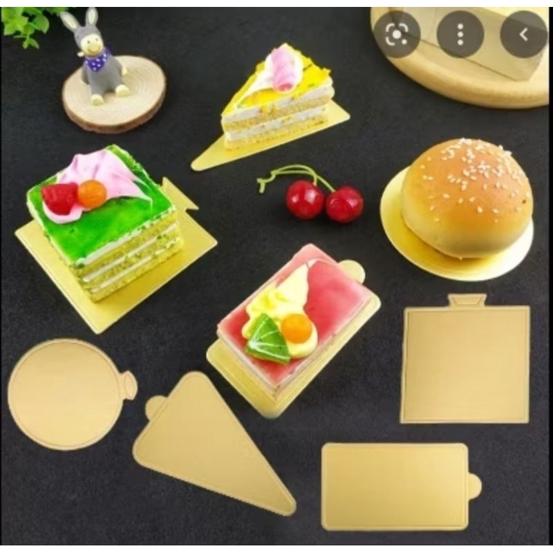 Jual Tatakan Kue Gold Mini Satuan Alas Cake Gold Tatakan Kue Mousse ...