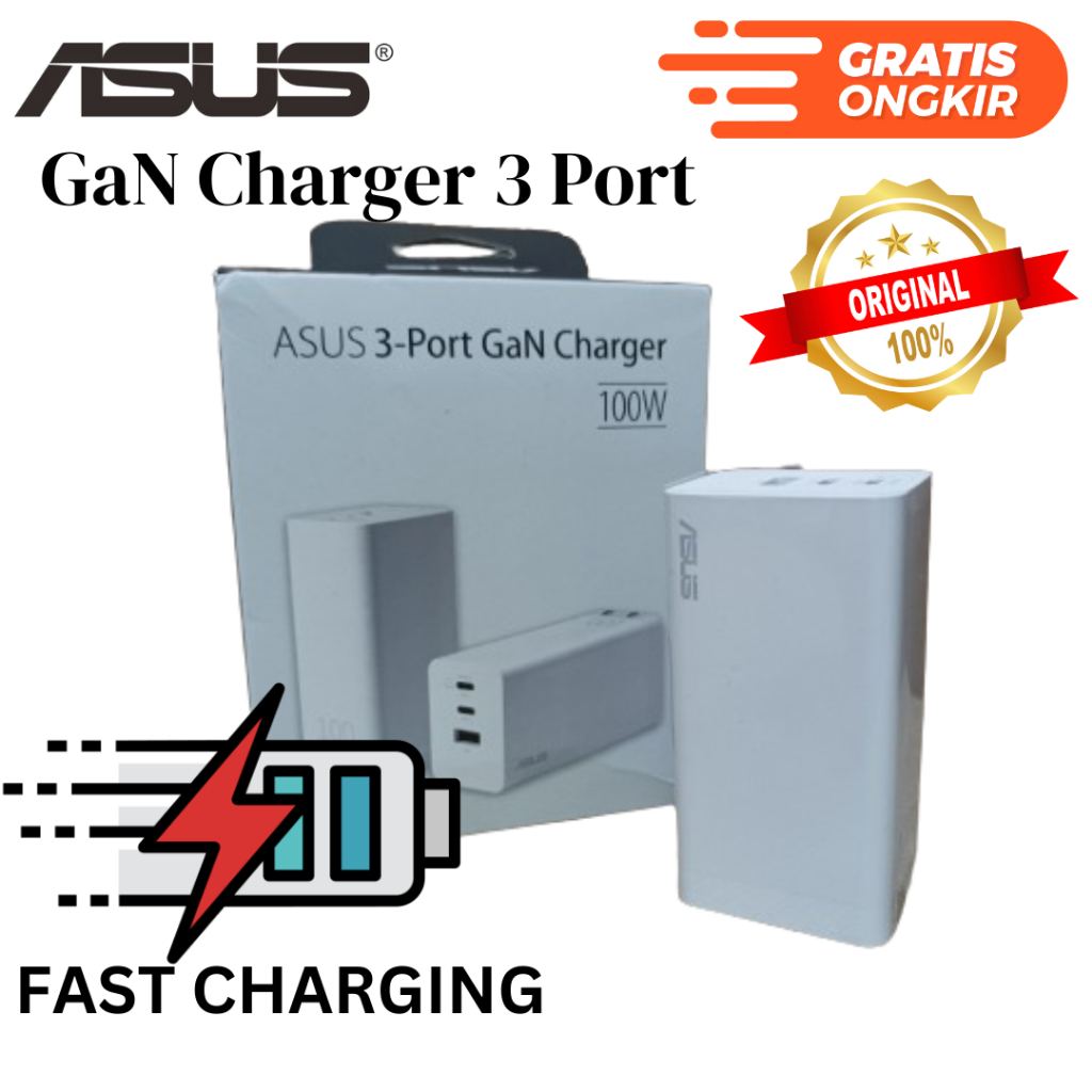 Jual Gan Charger Fast Charging Asus 3 Port Charger GaN Asus GaN Charger ...
