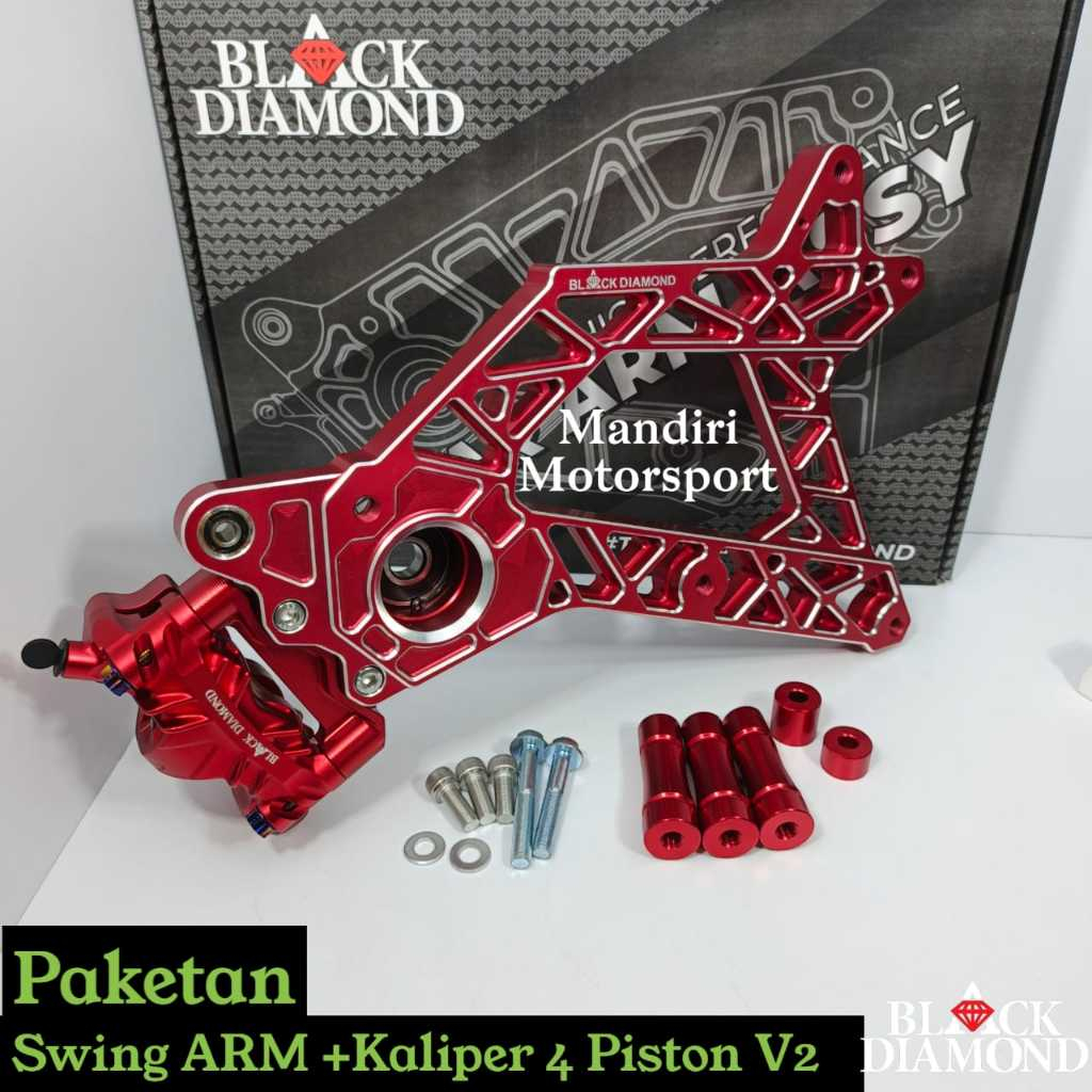 Jual Swing ARM + Kaliper 4 Piston V2 Paketan Full CNC Xmax New / Xmax Old Black Diamond | Shopee ...