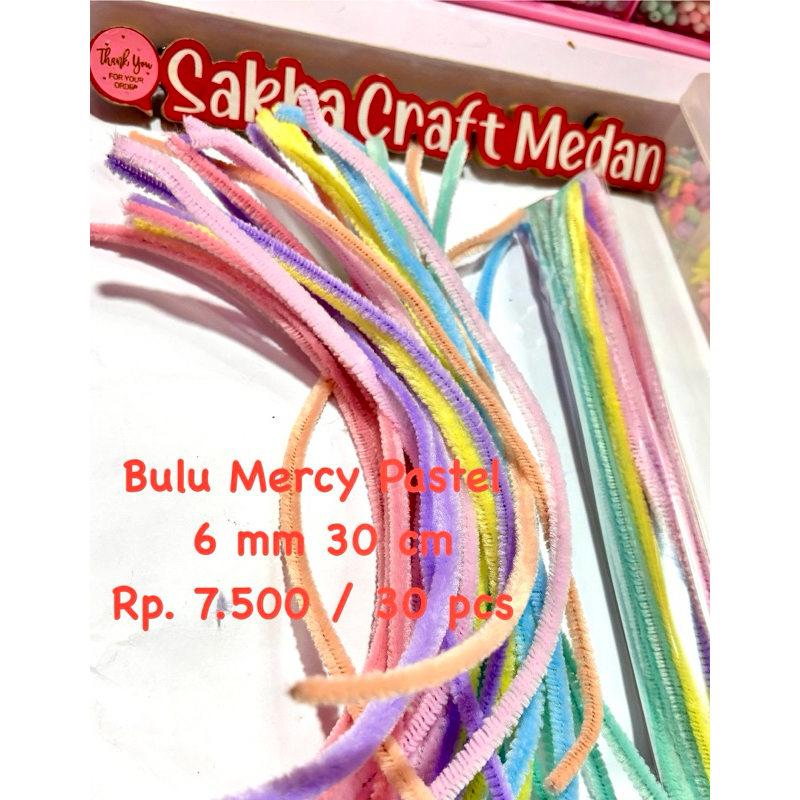 Jual Kawat Bulu Mercy Pastel 6mm panjang 30 cm (bahan craft medan ...