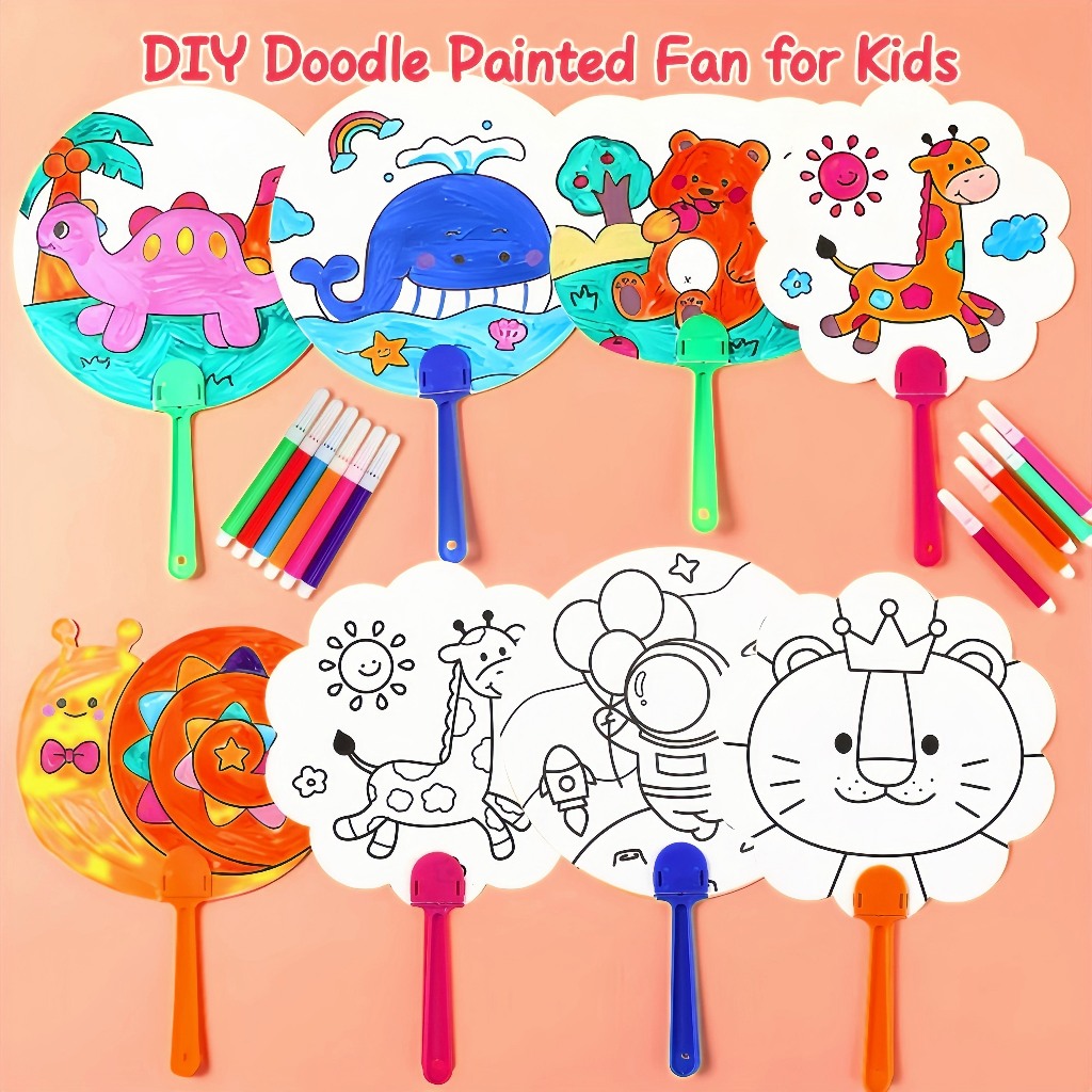 Jual Kipas Kertas DIY Anak - Kipas Warna untuk Mewarnai, Kerajinan ...