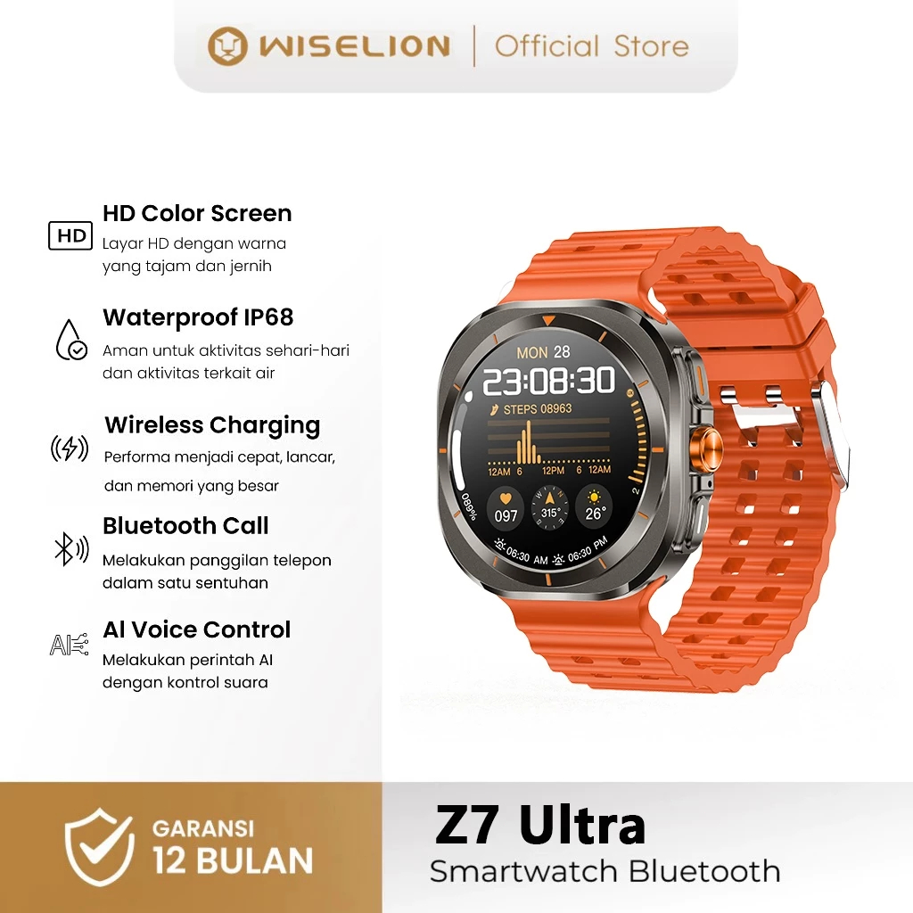 Jual WISELION Z7 Ultra Outdoor Smartwatch - Petualangan | Ultra-large ...