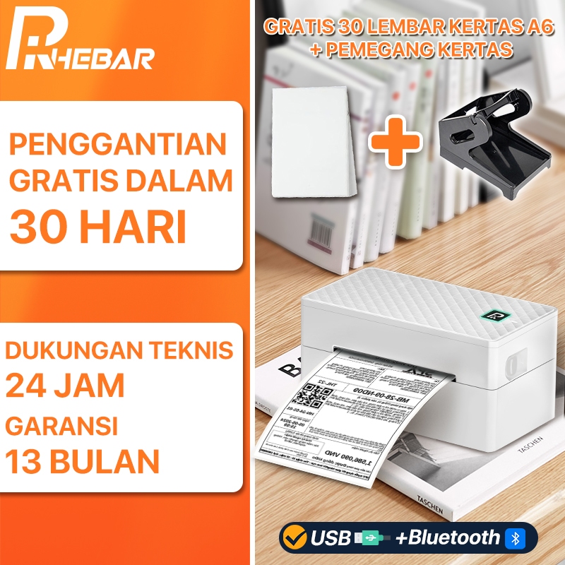 Jual Rhebar BY-482BT A6 Printer label pengiriman Max 110mm Sticker ...