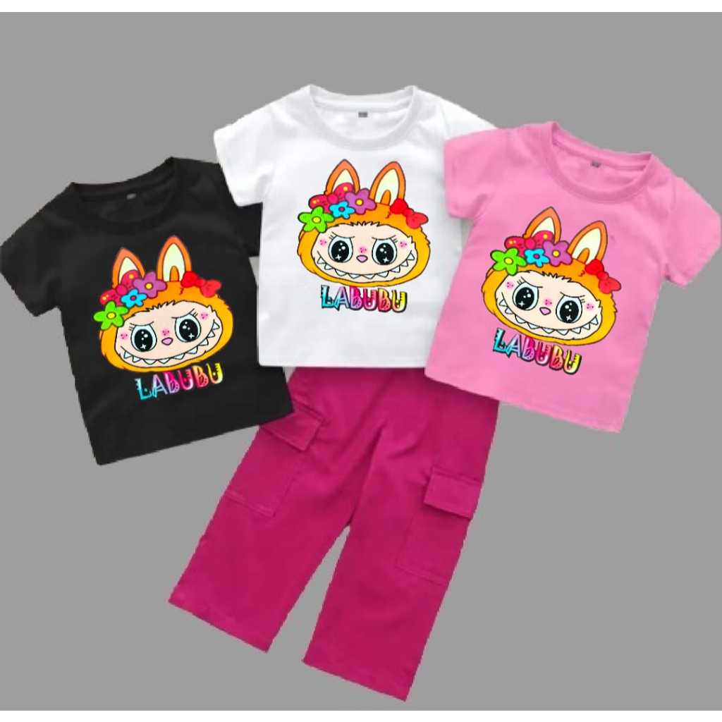 Jual One set anak perempuan usia 1-12 tahun motif Labubu Bunga // one ...