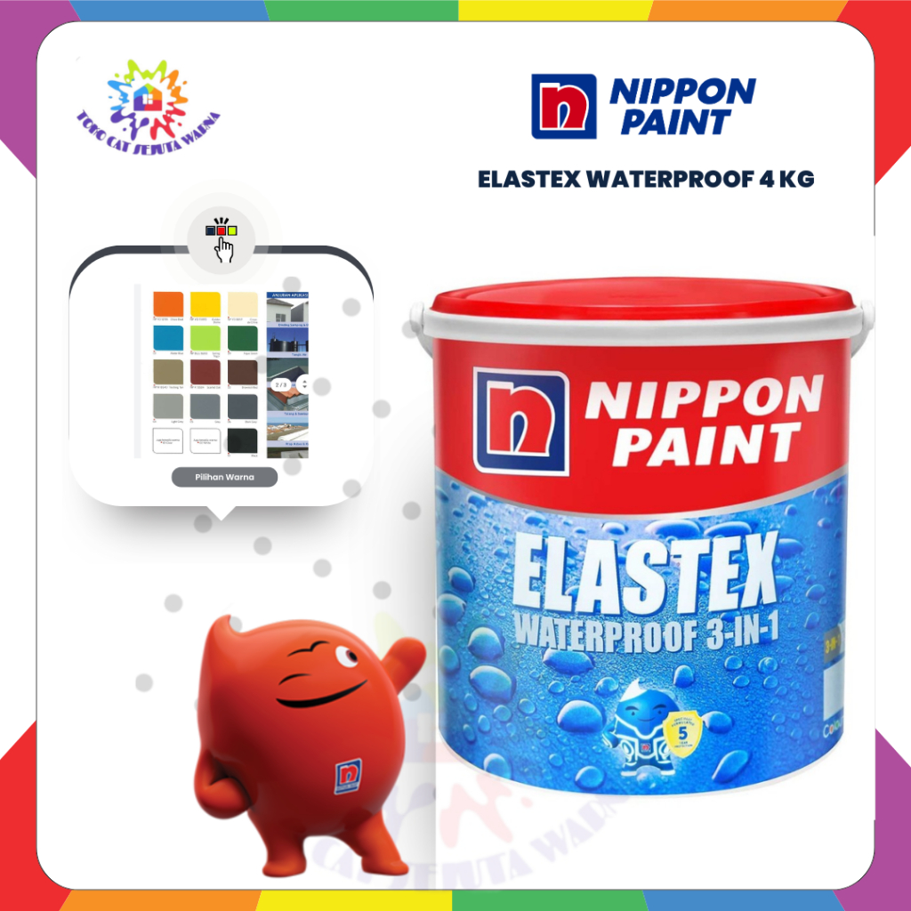 Jual CAT NIPPON ELASTEX WATERPROOF 4 KG | Shopee Indonesia