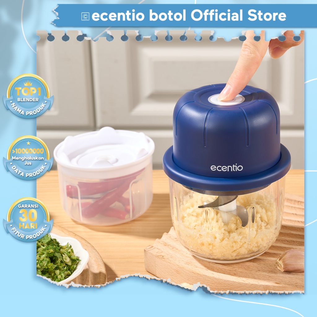 Jual ecentio Kaca Mini Chopper 2in1 Blender Portable 6 pisau+3 pisau ...