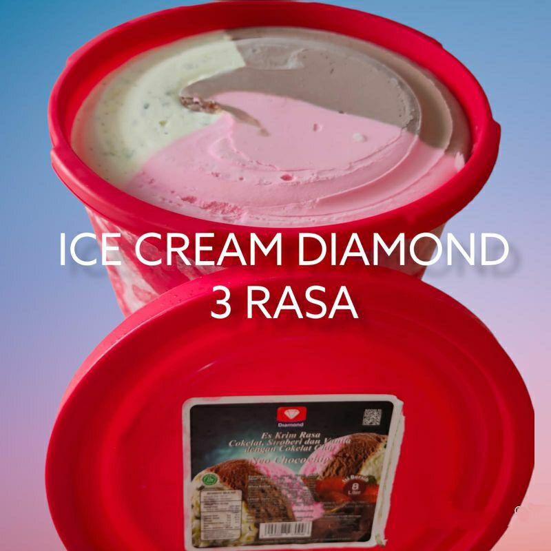 Jual ICE CREAM DIAMOND 3 RASA 8 LITER NEOPOLITAN CHOCO CHIPS | Shopee ...