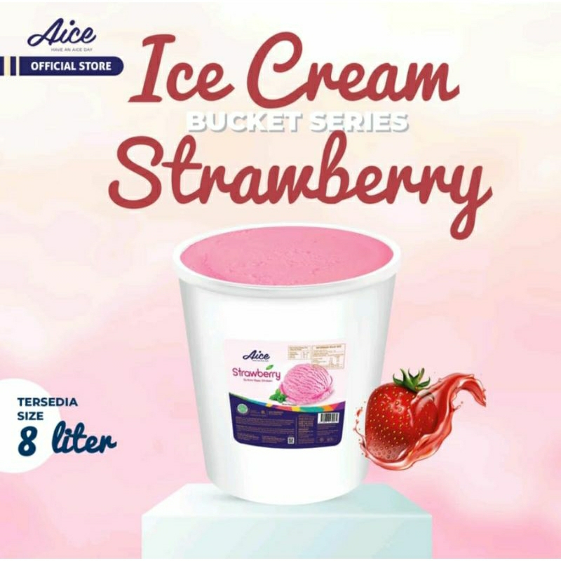 Jual ICE CREAM AICE STRAWBERRY 8 LITER | Shopee Indonesia