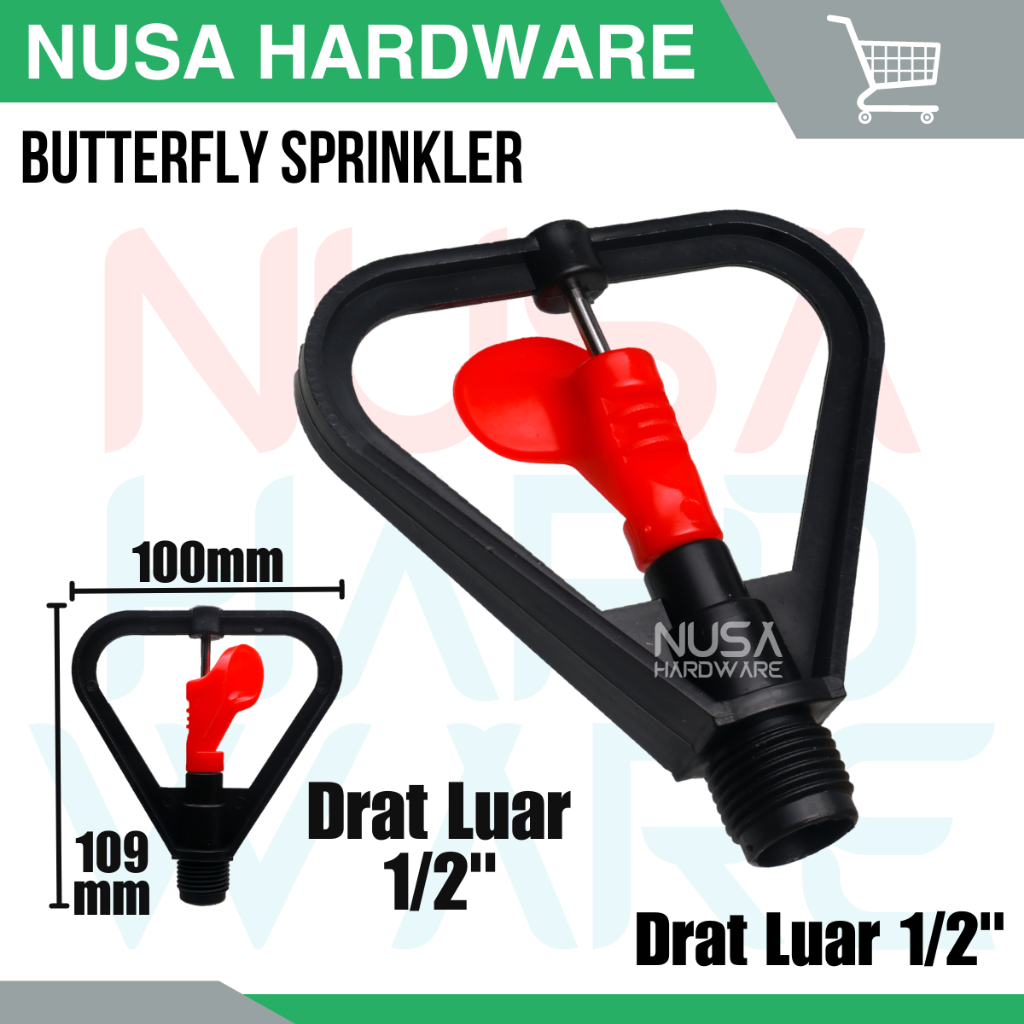 Jual Butterfly Sprinkle Kupu Kupu Bulat Segitiga Drat Luar Dalam 1/2" 3 ...
