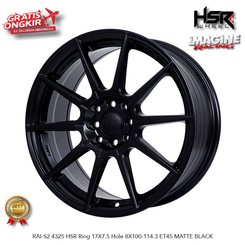 Jual Velg racing mobil ring 17 avanza raize jazz yaris livina pcd 4x100-114,3 hsr rai-s2 ...