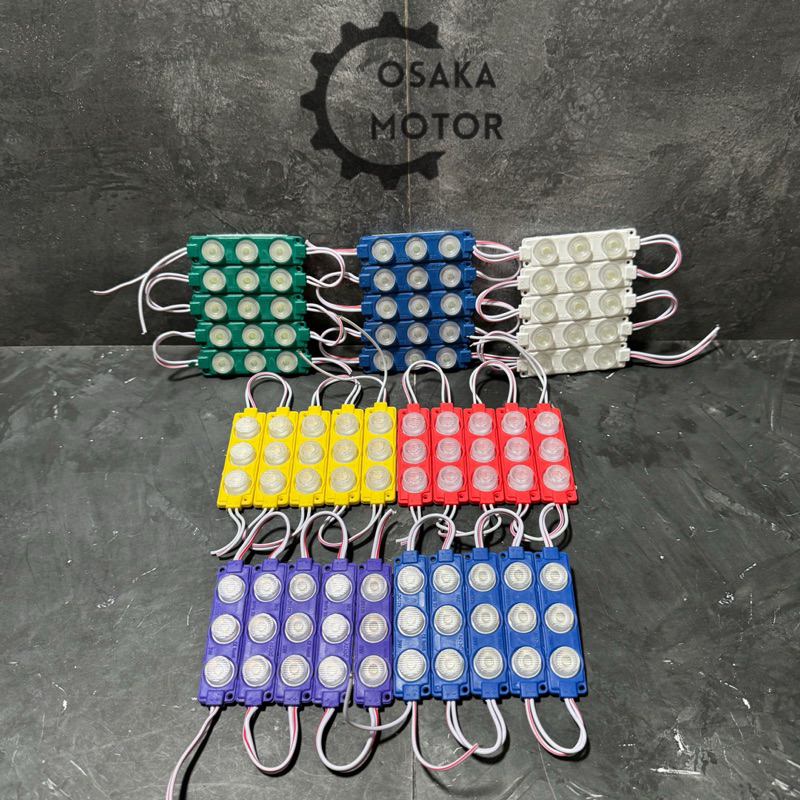 Jual Lampu LED Modul 3 Mata Bulat Timbul 12 Volt dan 24 Volt Lampu Variasi Tempel WaterProof 3 ...