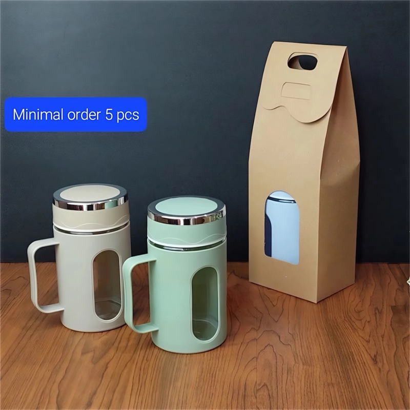 Jual Gelas Gagang Kaca/ Gelas Shell 500 ML Warna Terang Kemasan Box ...