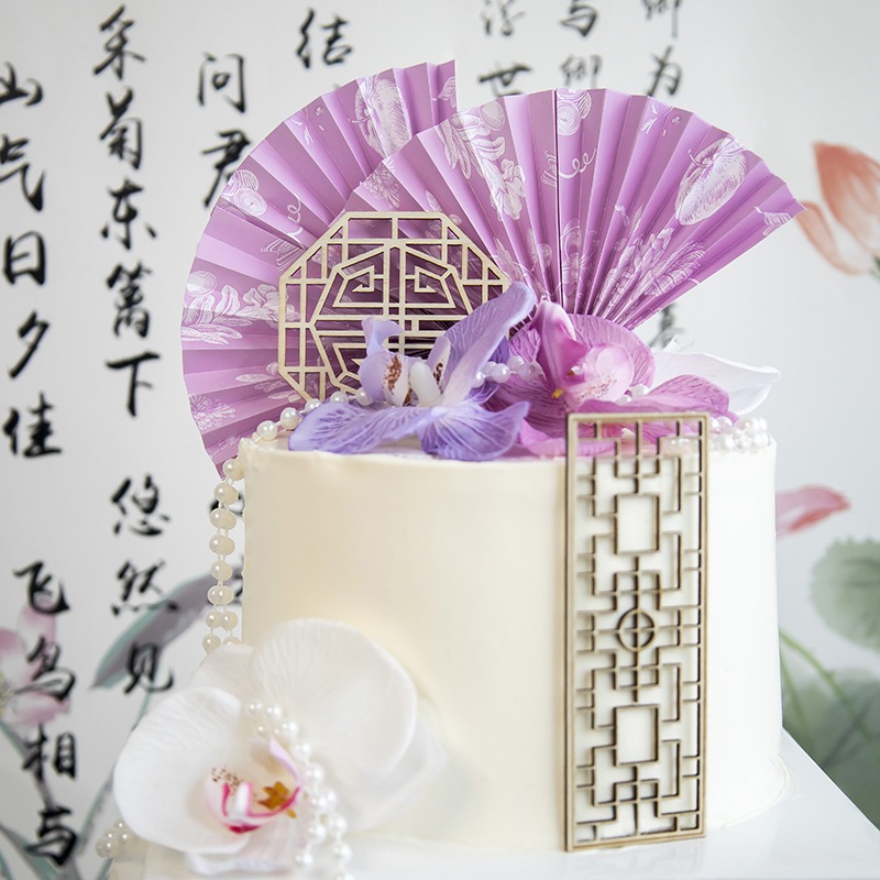 Jual TOPPER CAKE WOOD SHUANG XI LOGO GINKO GOLD SHUANGXI HIASAN KUE ...