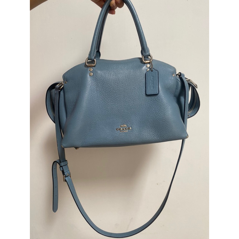 Jual coach drew satchel blue second/bekas | Shopee Indonesia