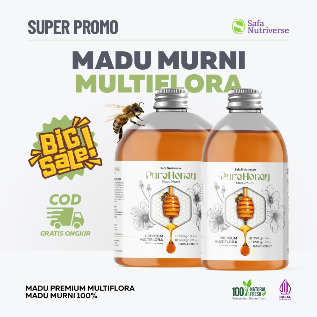 Jual MADU MURNI MULTIFLORA - PURE HONEY MADU PREMIUM ASLI RAW MADU ...
