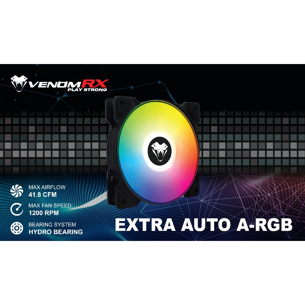 Jual VENOMRX FAN RHOMBUS EXTRA AUTO ARGB BLACK WHITE (AA) | Shopee ...