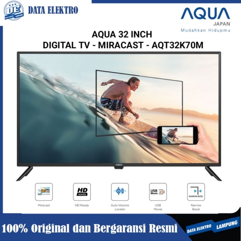 Jual AQUA LED TV 32 INCH AQT-32K70M - DIGITAL TV - MIRACAST - GARANSI ...