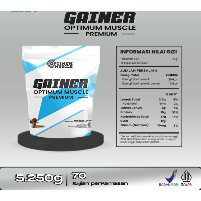 Jual Promo Susu Optimum Mass Gainer premium 12LB/5.250g/19g Protein ...