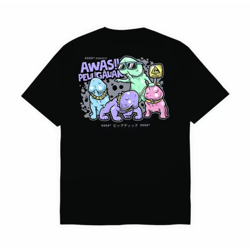 Jual Kaos Peli Galak Viral Keren Bahan Katun Hitam Putih Pria Wanita ...