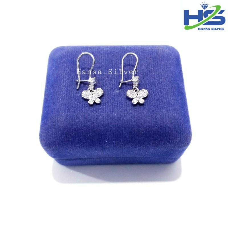 Jual Anting Perak Silver Asli 925 Lapis Emas Putih Model Jepit Kupu kupu - Anting Wanita Anti ...