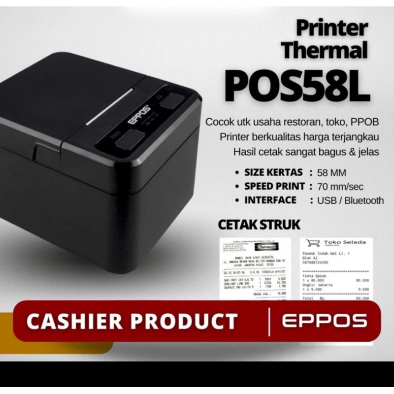 Jual Printer thermal pod POS58L Chasier Produk | EPPOS | Shopee Indonesia