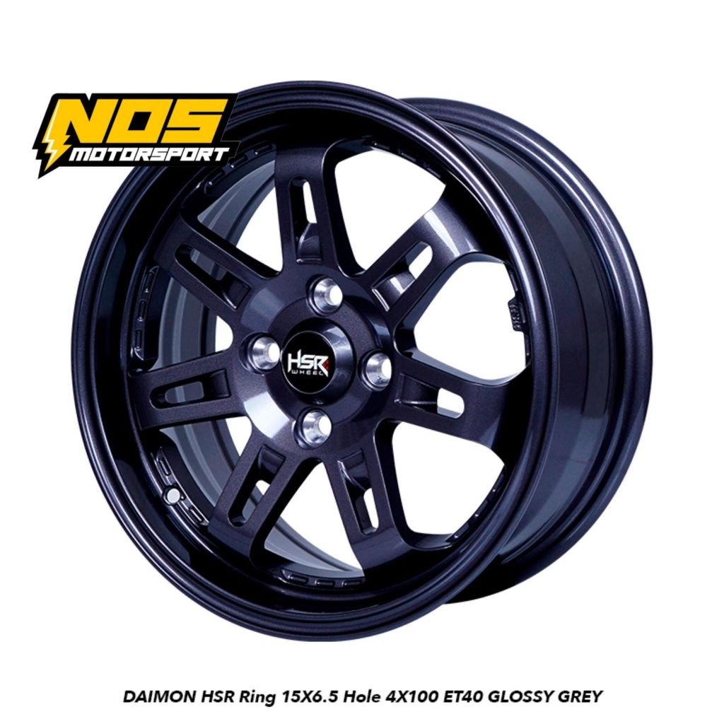 Jual Velg Mobil Ring 15 HSR DAIMON Untuk Brio, Jazz, Sigra, Agya, Yaris Lebar 6,5 Glossy Grey ...