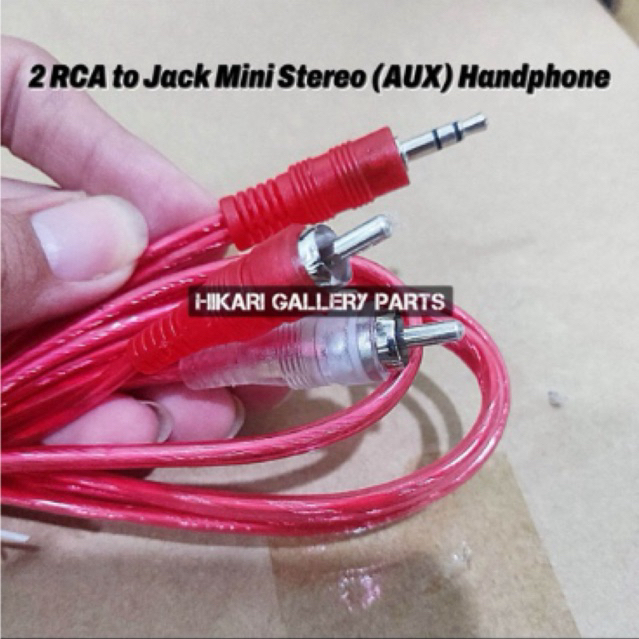 Jual Kabel Jack Auk Hp to speaker aktif / Kabel 2 Jack RCA to 1 Jack Mini Stereo (3,5mm) panjang ...