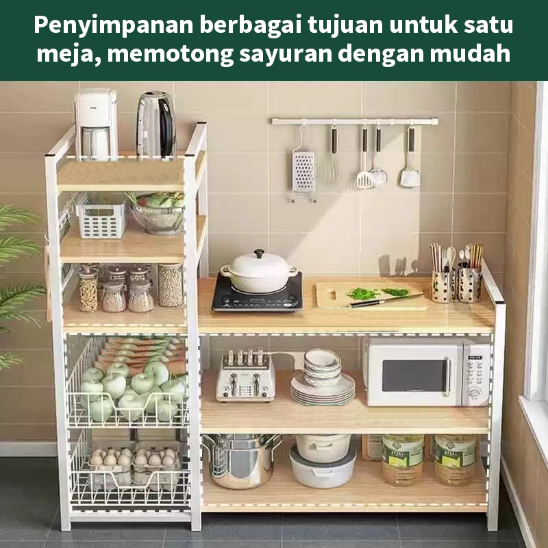 Jual Rak Dapur Microwave Rak Oven Microwave Dengan Kabinet Rak Bumbu ...