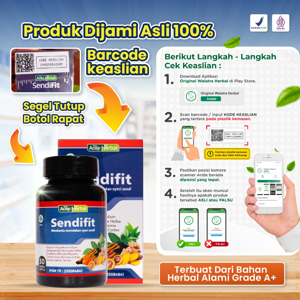 Jual Sendifit Original Obat Saraf Kejepit Nyeri Sendi Nyeri Otot Asam ...