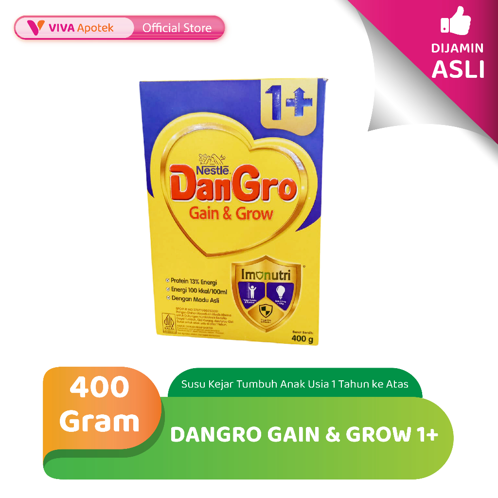Jual Dangro Gain & Grow 1+ Susu untuk Kejar Tumbuh Anak Usia 1+ (400 ...