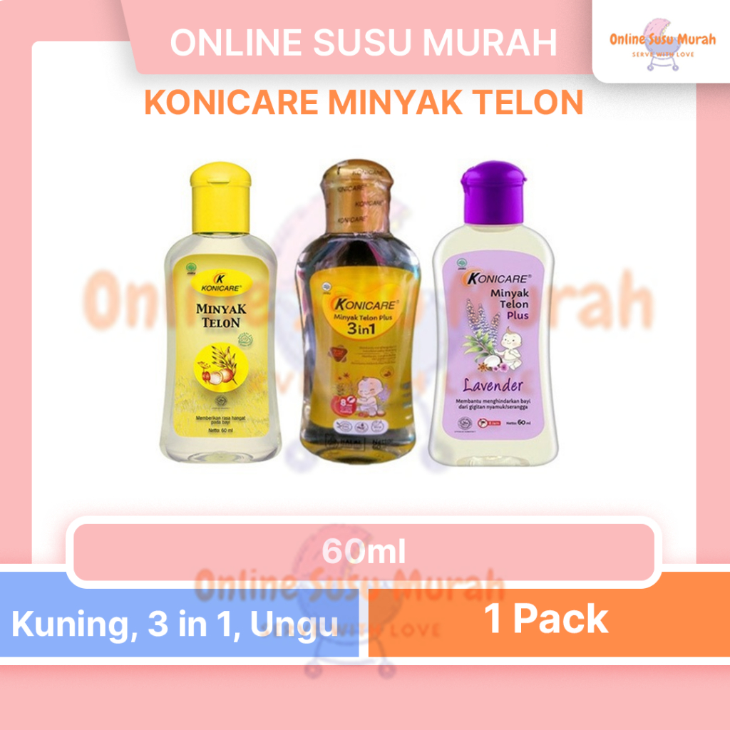 Jual KONICARE MINYAK TELON 60 ML 3IN 1 PLUS UNGU & KUNING 60ML PRLA ...