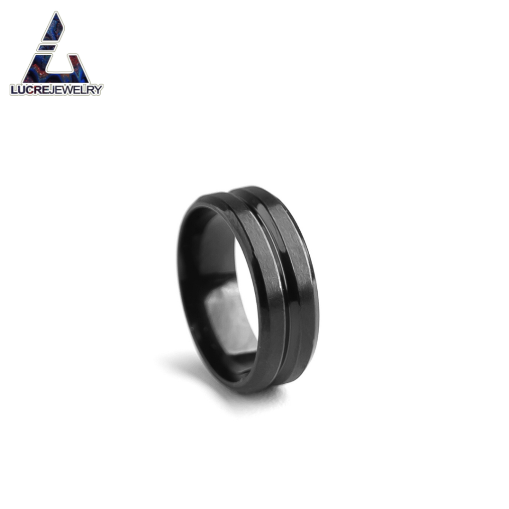 Jual Lucre Jewelry Cincin Hitam Pria Anti Karat OTIZ | Titanium Ring ...