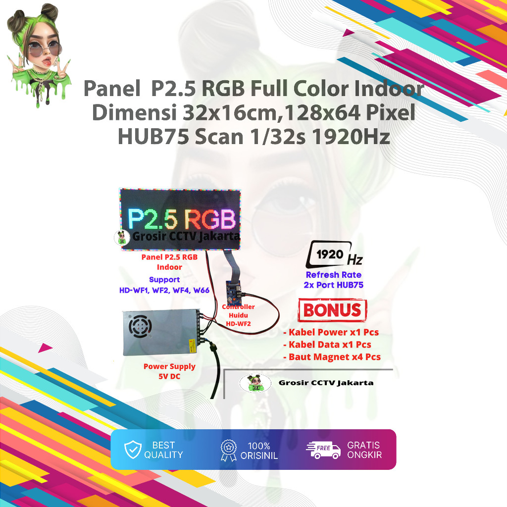 Jual Panel Module Modul LED P2.5 Running Text SMD RGB Full Color Indoor ...