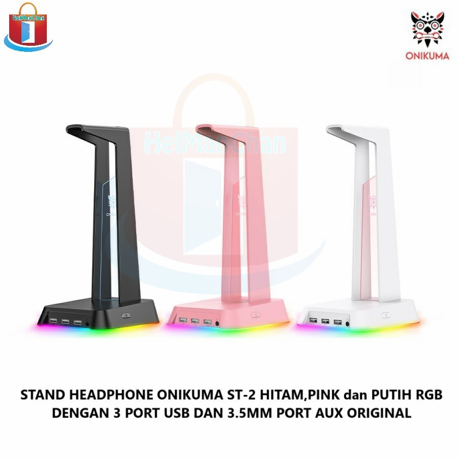Jual ONIKUMA ST2 RGB Gaming Headphone Stand -Hitam,Putih,Pink | Shopee ...