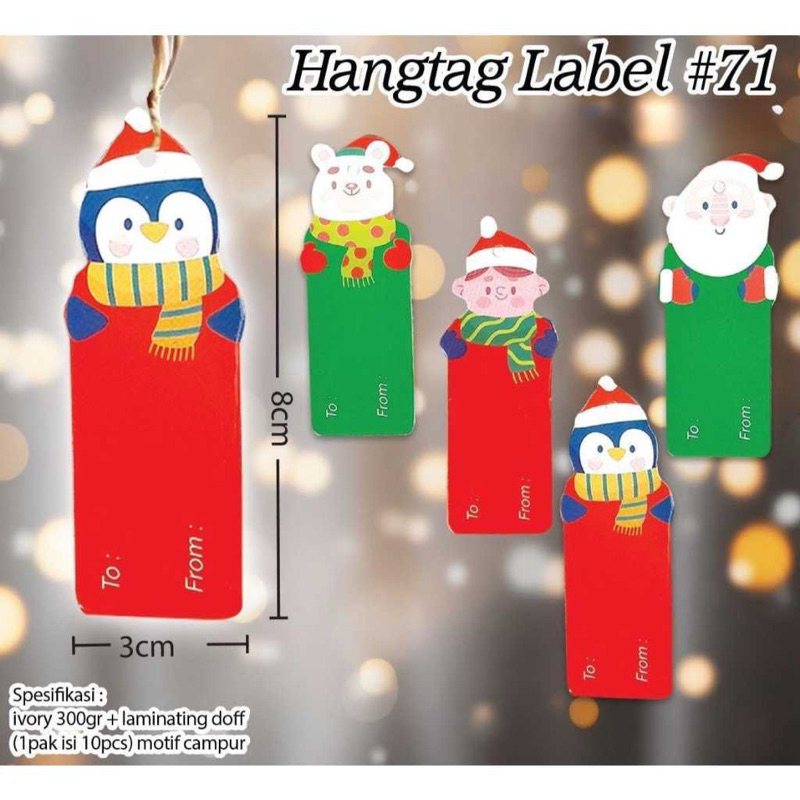 Jual HANGTAG NATAL ISI 10pcs/ KARTU UCAPAN NATAL / HANGTAG CHRISTMAS ...