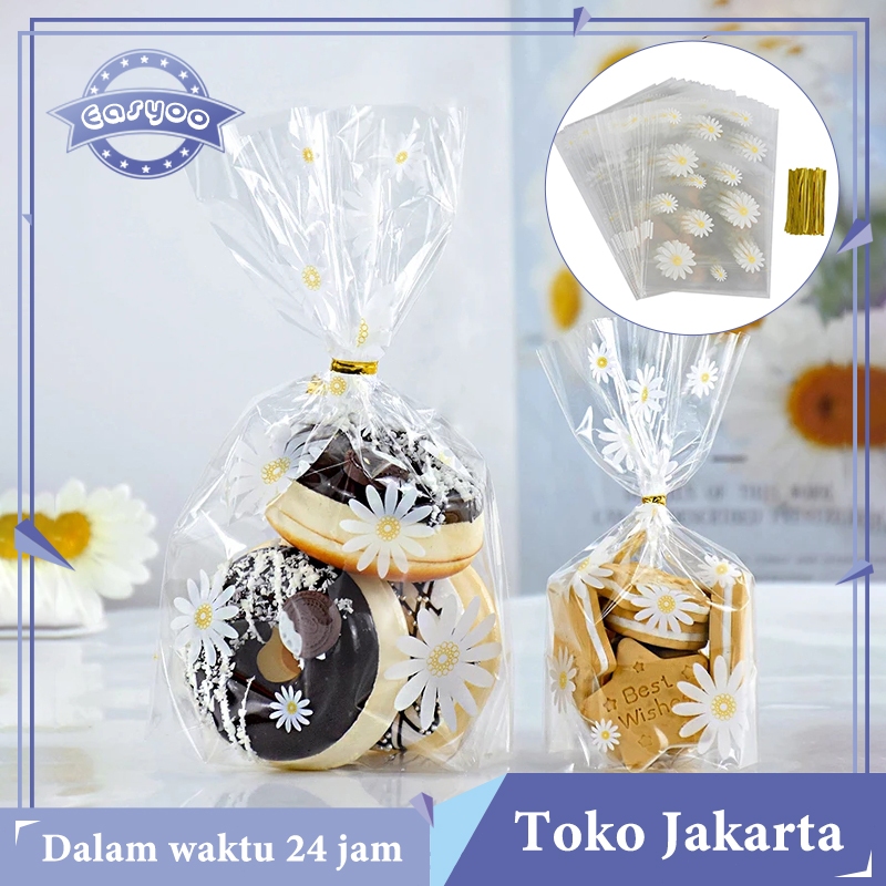 Jual Isi 100 Kantong Plastik Cookies Standing Kemasan Snack Roti Bakery ...