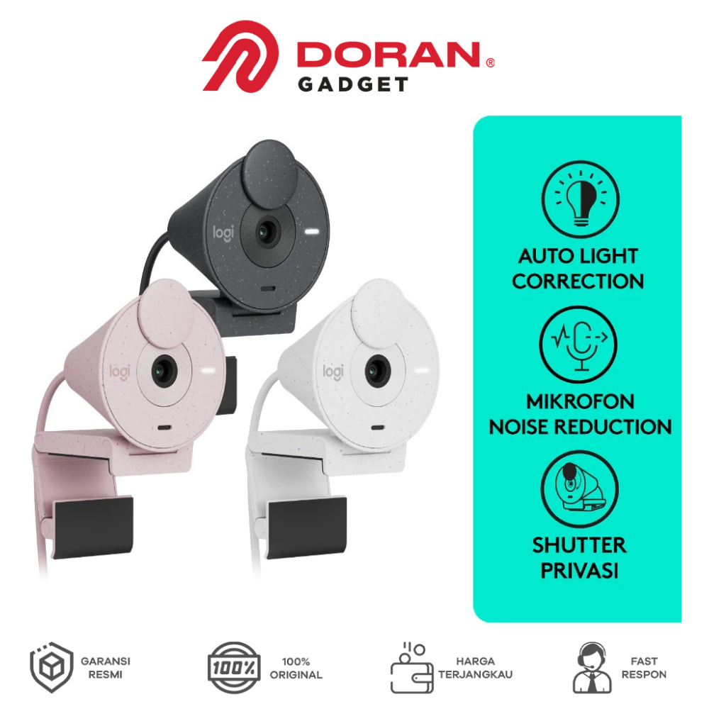 Jual Logitech Brio 300 Webcam Full HD dengan Shutter Privasi, Mikrofon ...