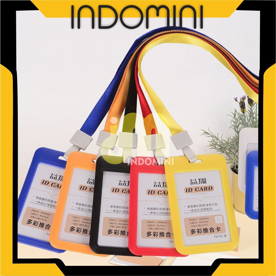 Jual INDOMINI Name Tag Holder ID CARD + Tali Id card Puller 1SET R814 ...