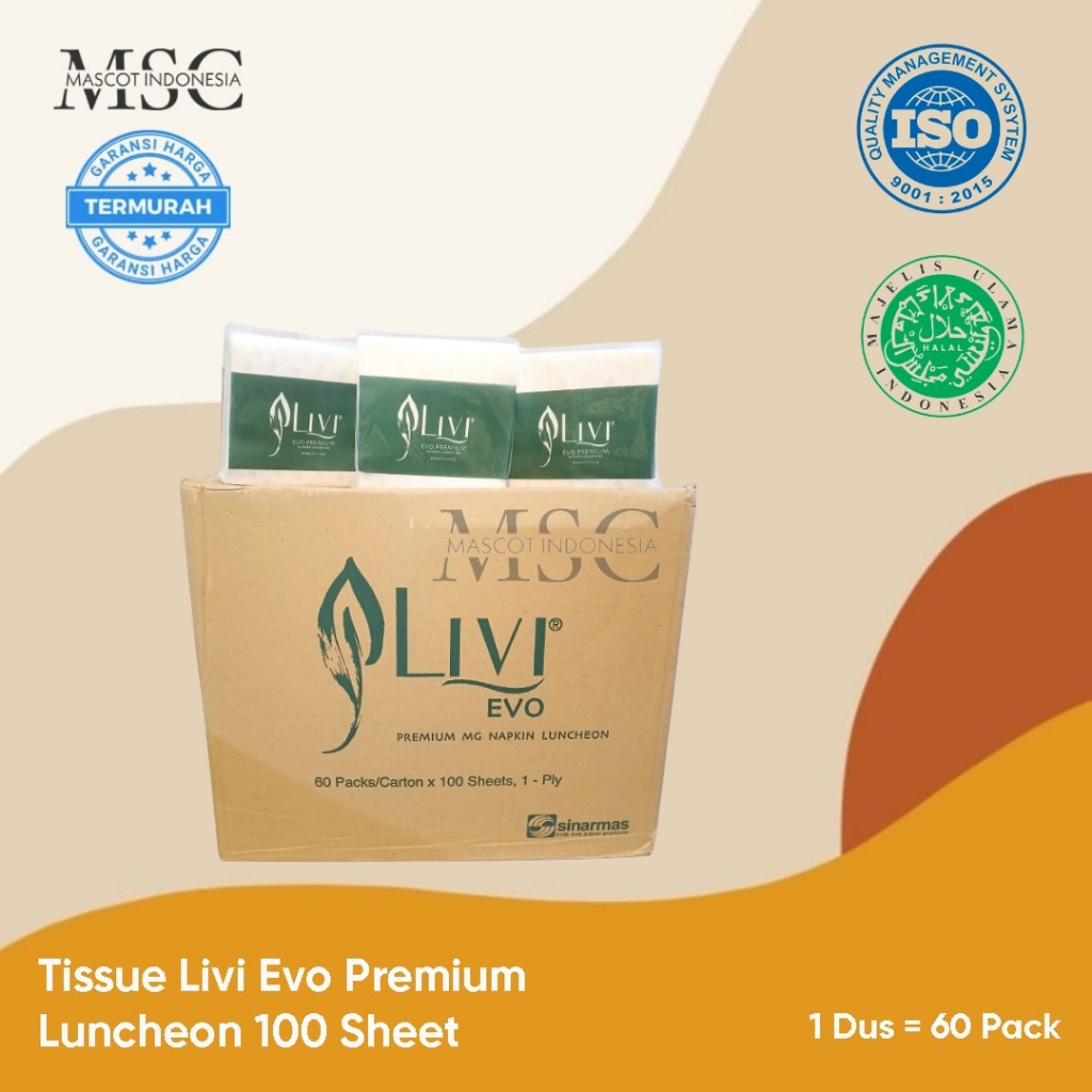Jual 1 DUS | Tissue Livi Evo Mg Premium Luncheon Napkin | Tissue Makan ...