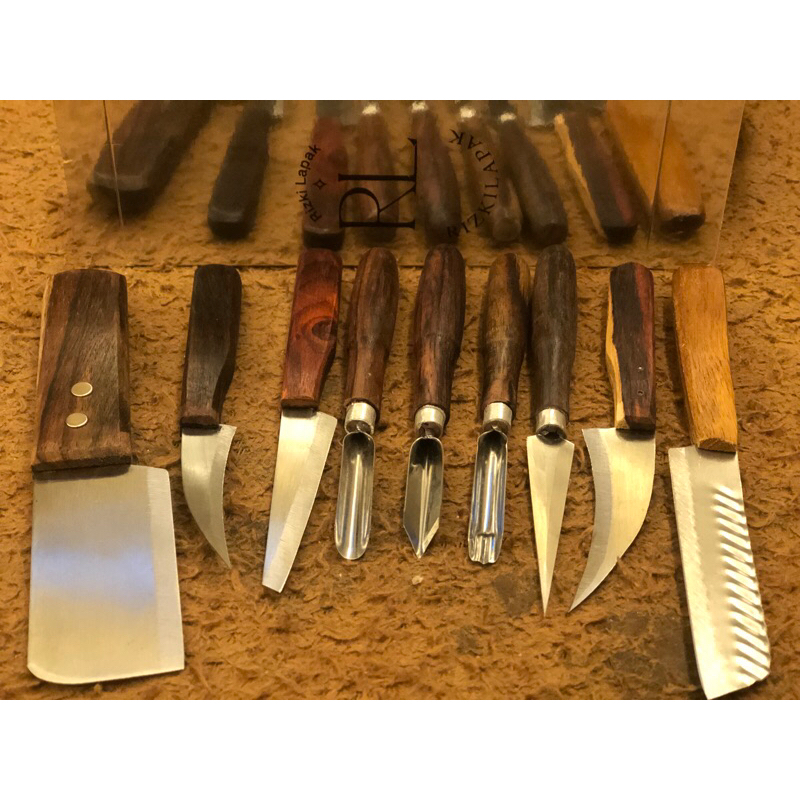 Jual pisau garnish set isi 9 / pisau ukir buah dan sayur / pisau hias ...