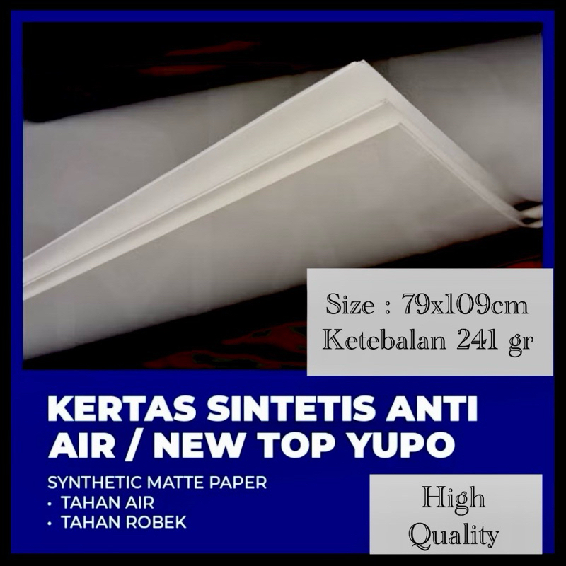 Jual Kertas NEW TOP / YUPO / Synthetic 241gr, size 79x109 cm ex Import ...