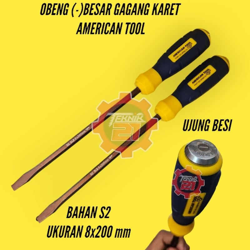 Jual OBENG MIN TEMBUS AMERICAN TOOL 8X200 MM | Shopee Indonesia
