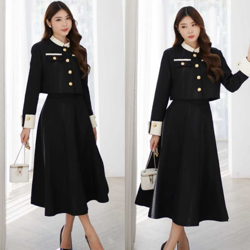 Jual Setelan Blazer Remaja Baju Dan Rok Model Korea Set Wanita Kekinian ...
