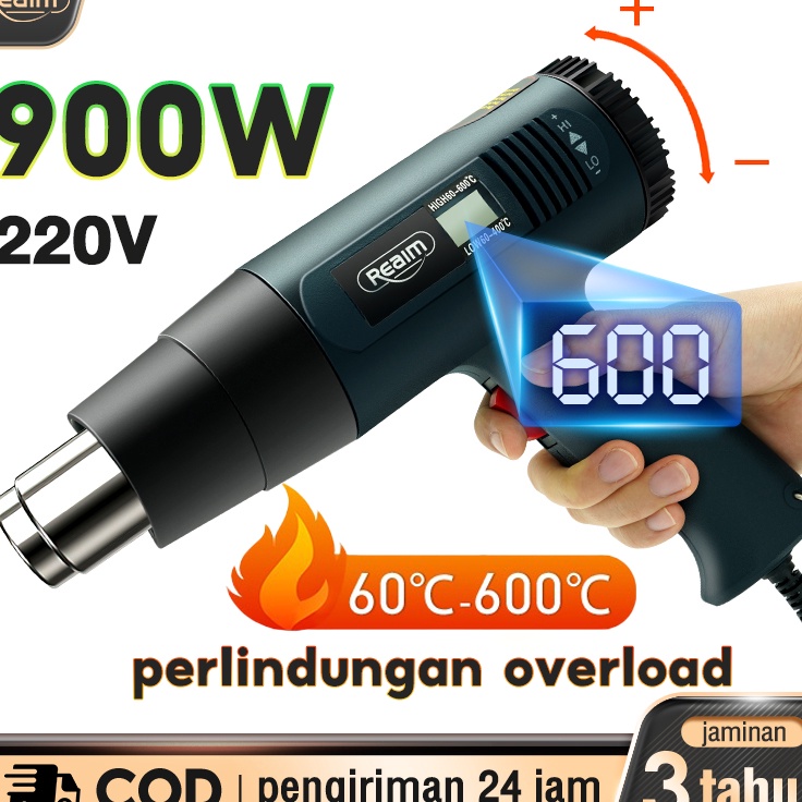 Jual Super Populer REAIM Heat Gun 22V Air Hot Gun HL Pro Senapan Panas ...
