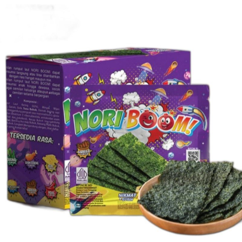 Jual Nori Boom Rumput Laut Panggang - Rasa Barbeque (1 box/12 pcs ...