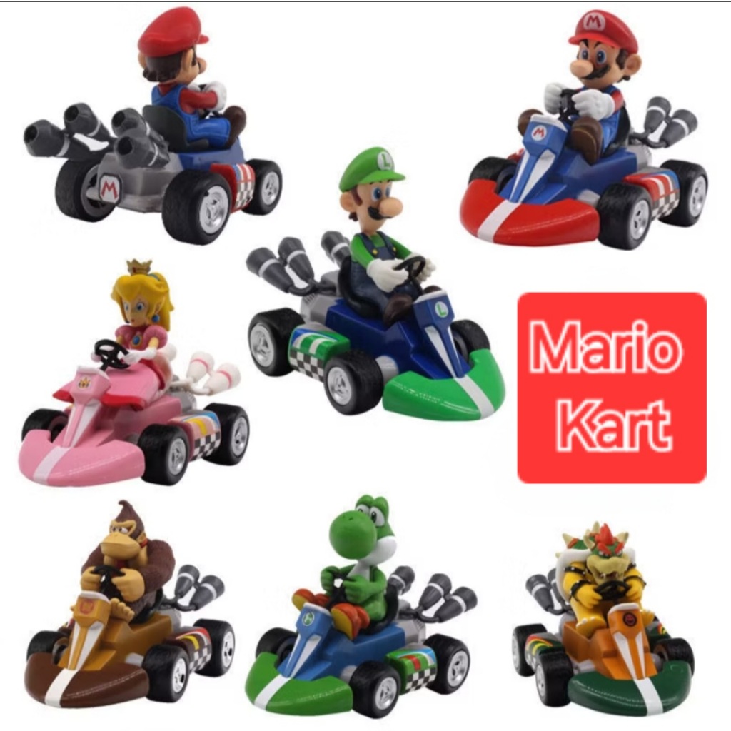 Jual Koleksi Figure Mario Kart Pull Back Racers Super Mario Bros Go ...