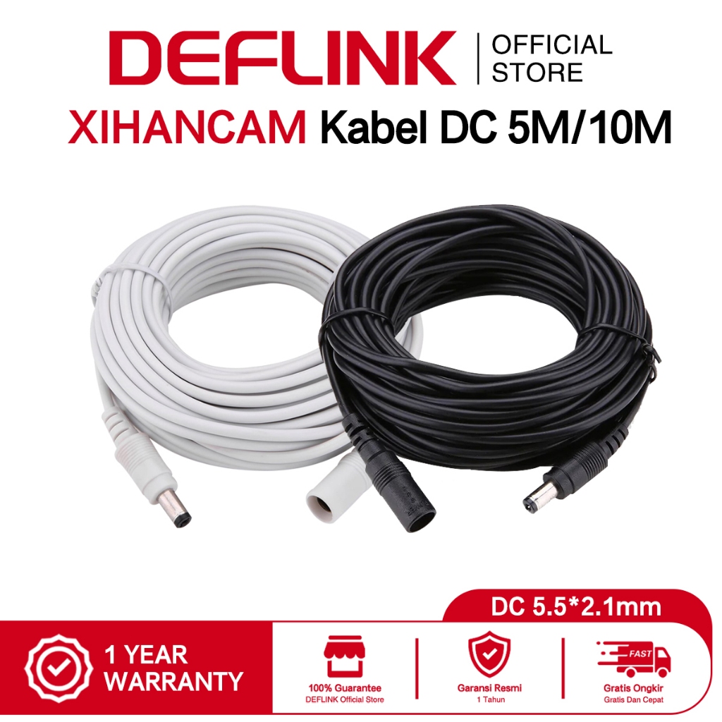 Jual DEFLINK XIHANCAM Kabel Daya DC 12V Kabel Ekstensi Daya 5M 10M DC Male To Female Kabel Power ...