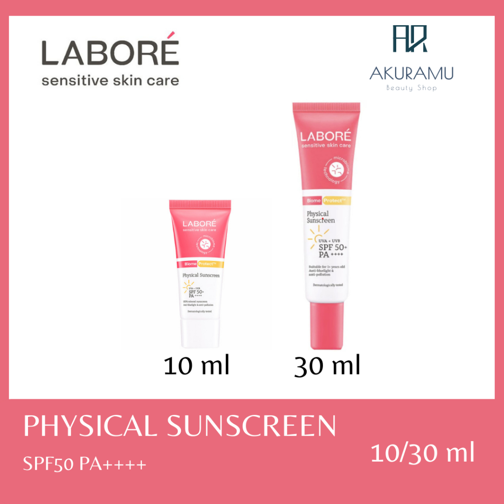 Jual Labore Physical Sunscreen SPF 50 PA++++ 80ml 30 ml & 10 ml (MINI ...