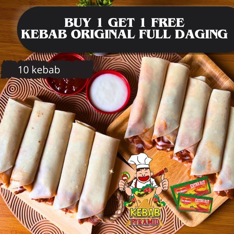 Jual Paket 2 Kebab Pyramid Ori BESAR FULL Daging Sapi Tanpa Sayur isi ...