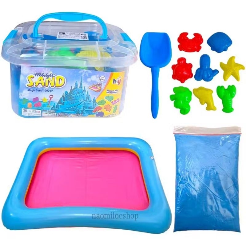 Jual Planet sand mainan pasir 1kg set binatang laut +box pasir ajaib ...